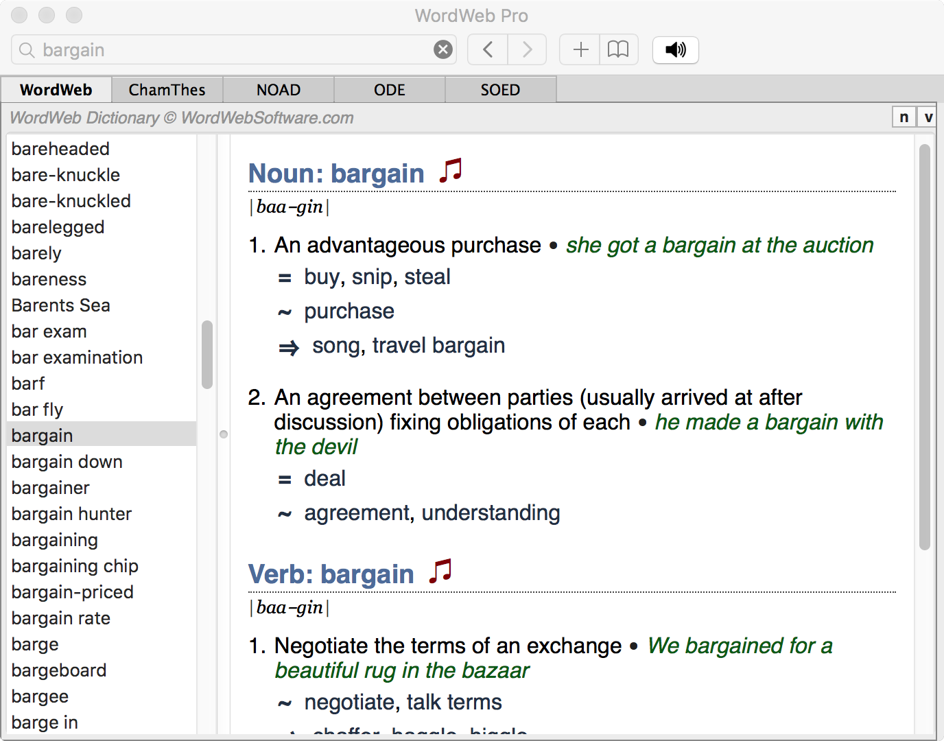 WordWeb Pro Dictionary and Thesaurus for Mac OS